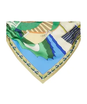 Tory Burch Printed Scarf Top - Pool Blue