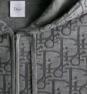 Dior Monogram Zip-up Hooded Cardigan