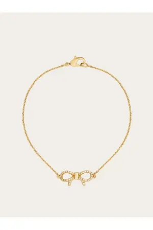 FERRAGAMO Vara Bow Crystal Bracelet - Gold
