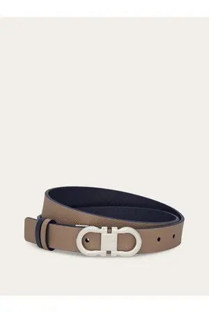 FERRAGAMO FERRAGAMO Gancini Reversible Adjustable Belt Navy