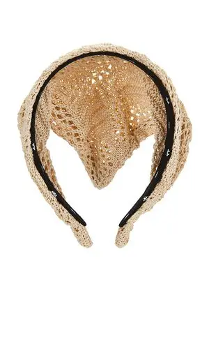 Lele Sadoughi Jackie Crochet Raffia Handkerchief Headband