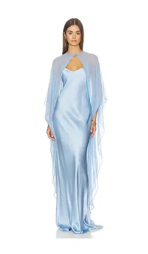THE SEI Bias Slip With Cape Dress - Blue