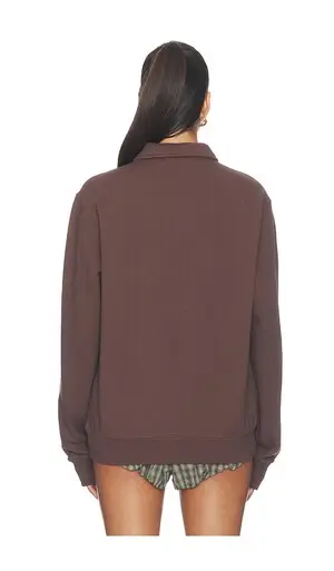 QUIET GOLF Monogram Washed Rugby Sweater - Black