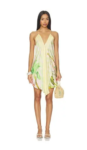 Verandah Handkerchief Mini Dress - Yellow