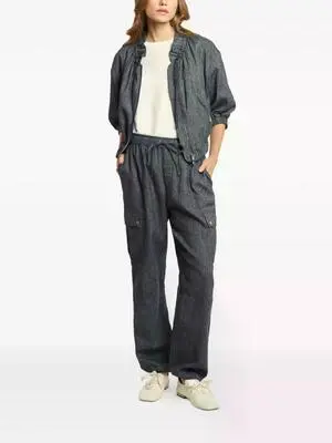 Cinq À Sept Ruffled-collar Herringbone Jacket