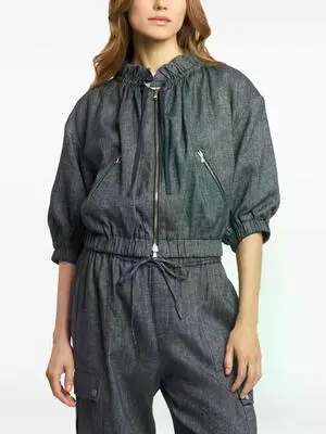 Cinq À Sept Ruffled-collar Herringbone Jacket