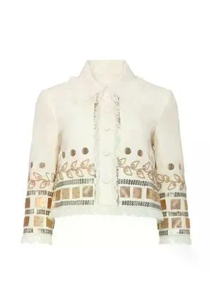 Cinq À Sept Nadia Sequin-embellished Fringed Jacket