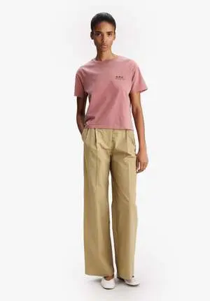 A.p.c. Rue Madame Logo Cotton T-shirt - Raspberry