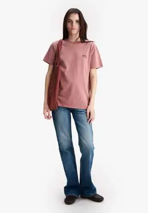A.p.c. A.P.C. "Rue Madame Paris" Logo T-Shirt Raspberry