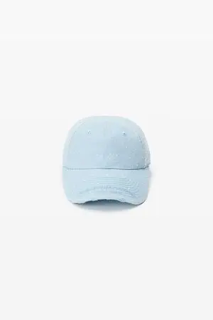 Alexander Wang Crystal Hotfix Distressed Baseball Cap