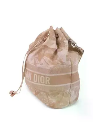 Dior Toile De Jouy Drawstring Pouch Handbag