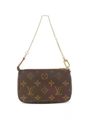 LOUIS VUITTON Mini Pochette Accessoires Monogram Tote Bag - Brown