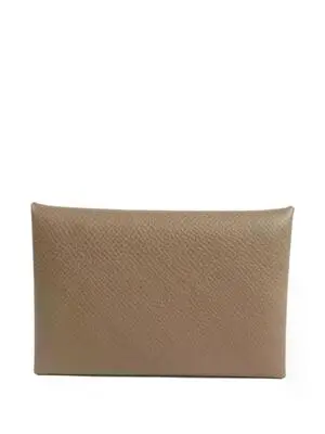 Hermès Calvi Leather Card Holder - Grey