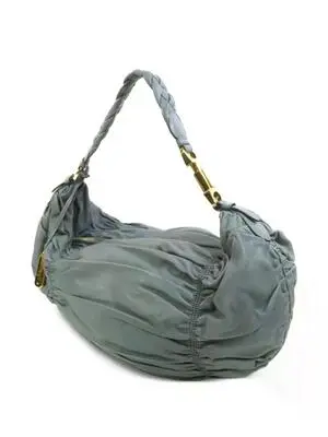 Bally Ruched Leather Shoulder Bag