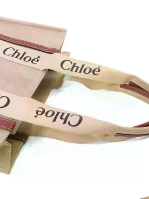 Chloé Woody Canvas Tote Bag - Neutrals