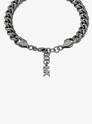 Michael Kors Precious Metal-plated Brass Curb-link Chain Bracelet - Grey