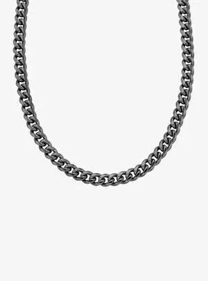 Michael Kors Precious Metal-plated Brass Curb-link Chain Necklace - Grey
