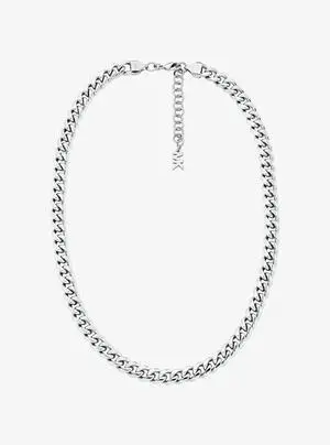 Michael Kors Precious Metal-plated Brass Curb-link Chain Necklace - Silver