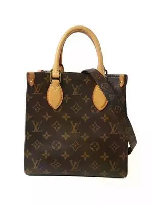 LOUIS VUITTON Monogram Sac Plat Bb Tote Bag - Brown