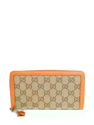 Gucci Gg Canvas Bamboo Zip-around Wallet - Orange