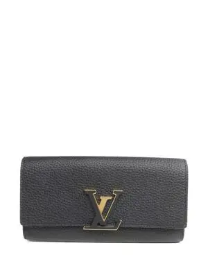 LOUIS VUITTON Capucines Taurillon Leather Wallet - Black
