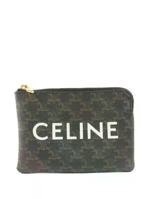 Celine Logo-print Coin Case - Black