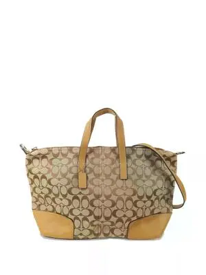 COACH VINTAGE Signature Logo Detail Tote Bag - Neutrals