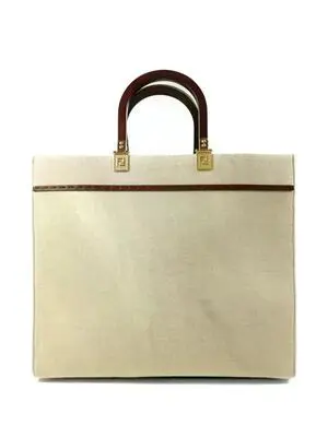 Fendi Sunshine Logo-embossed Shoulder Bag - Neutrals