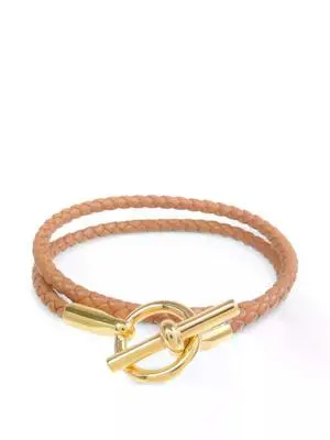 Hermès Double Tour Braided Leather Bracelet