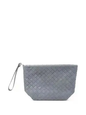 Bottega Veneta Intrecciato Pouch Bag - Grey