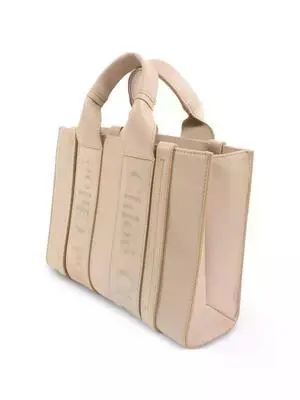 Chloé Woody Leather Tote Bag - Neutrals