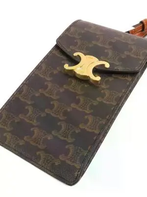 Celine Triomphe Canvas Phone Pouch - Brown