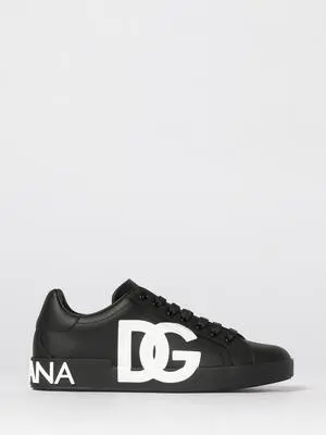 Dolce & Gabbana Portofino Leather Sneakers - Black