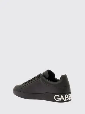 Dolce & Gabbana Portofino Dg Monogram Calfskin Lace Up Sneakers - White