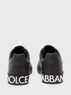 Dolce & Gabbana Portofino Dg Monogram Calfskin Lace Up Sneakers - White