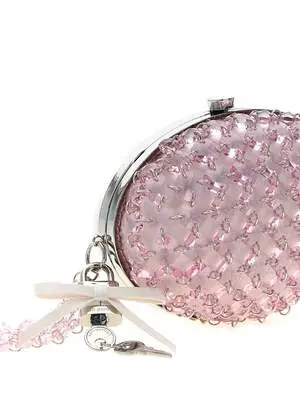SELF-PORTRAIT Crystal Chain Clutch Bag - Pink