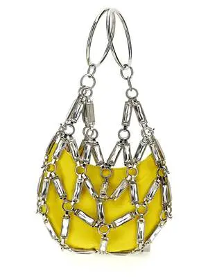 Dsquared2 Cage' Satin Handbag With Crystal Embellishments - Yellow