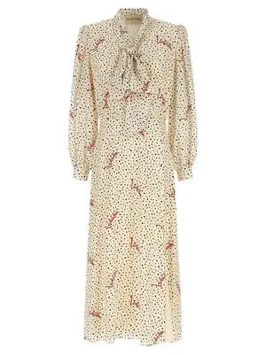 Valentino Garavani Bollicine Print Silk Crepe De Chine Midi Dress - Multicolor