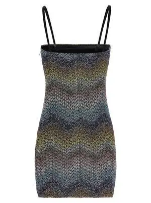 Missoni Lamé Viscose Dress With Zigzag Lace Pattern