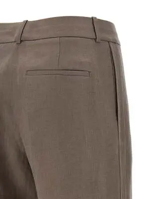 Peserico Linen Gabardine Wide Leg Trousers