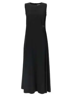 Herno Fluid Diagonal Dress With Metal Hook Detail