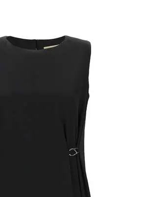 Herno Fluid Diagonal Dress With Metal Hook Detail