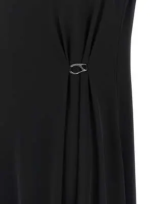 Herno Fluid Diagonal Dress With Metal Hook Detail