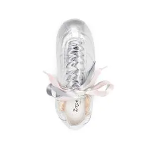 Repetto Tone Ribbon Detail Lace-up Flats - Silver
