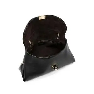 FERRAGAMO Calfskin Tote Bag With Gold-tone Hardware - Black