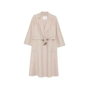 Max Mara Belted Cashmere Coat - Cream