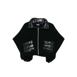 Herno Quilted Panels High Neck Zip-up Jacket - Black