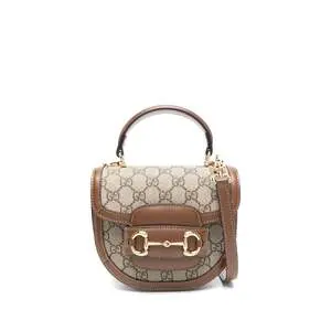 Gucci Gg Supreme Canvas Horsebit Mini Bag - Cream