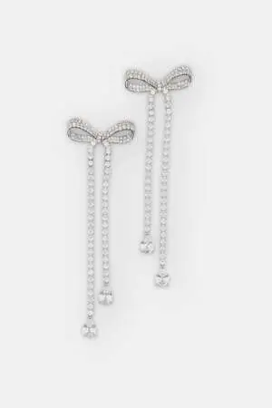 SELF-PORTRAIT Crystal Bow Dangle Earrings - Multicolor