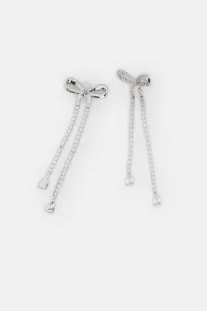 SELF-PORTRAIT Crystal Bow Dangle Earrings - Multicolor